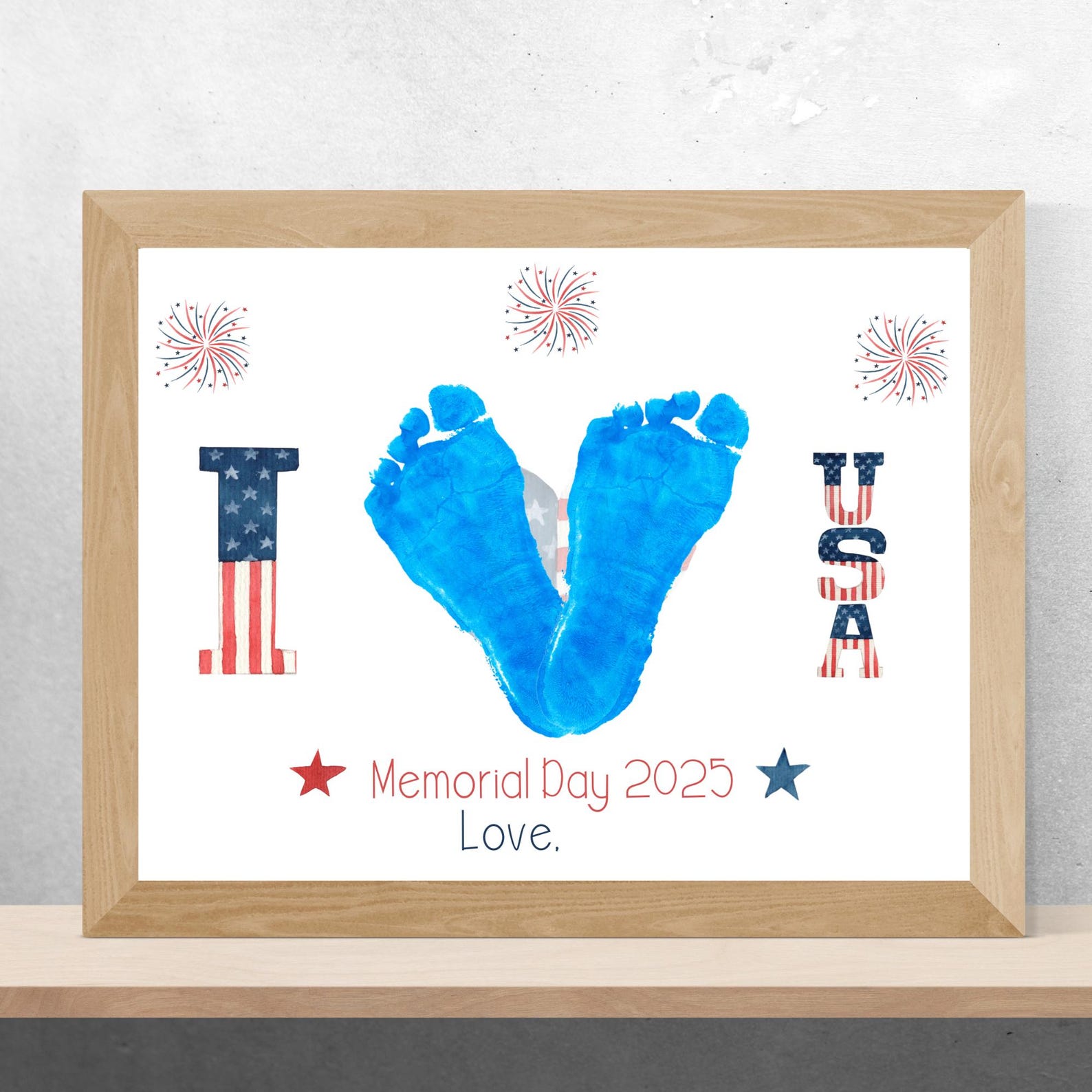 Memorial Day Handprint Art Printable, Memorial Day Footprint Art ...