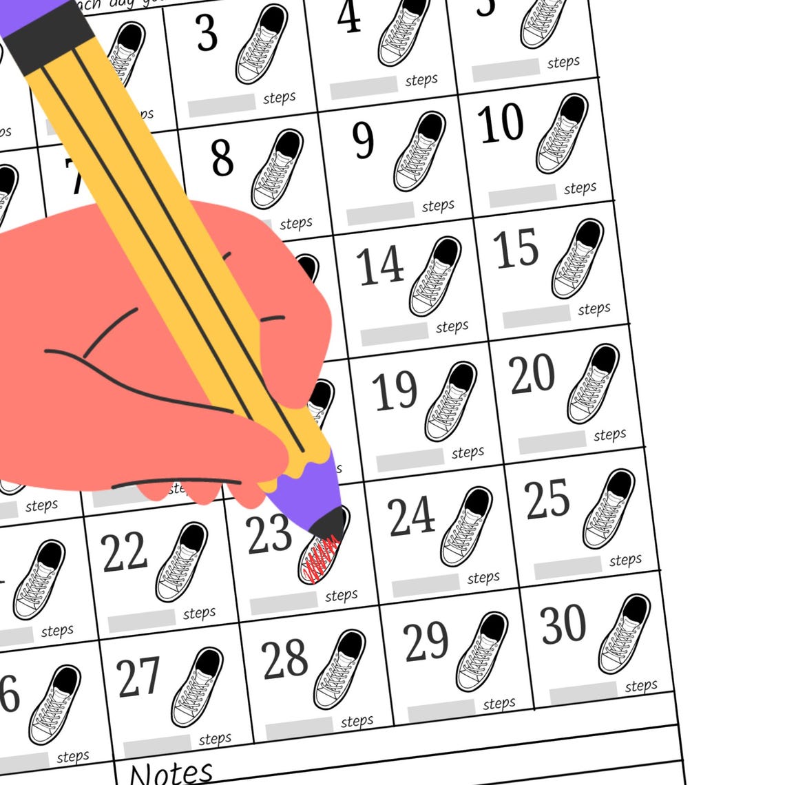 31 Day Step Tracker Monthly Challenge Printable, Walking Challenge ...