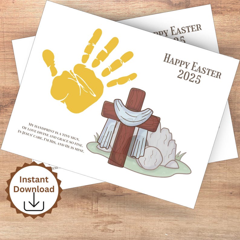 Easter Handprint Craft Printable, Easter Handprint Art, Sunday School ...