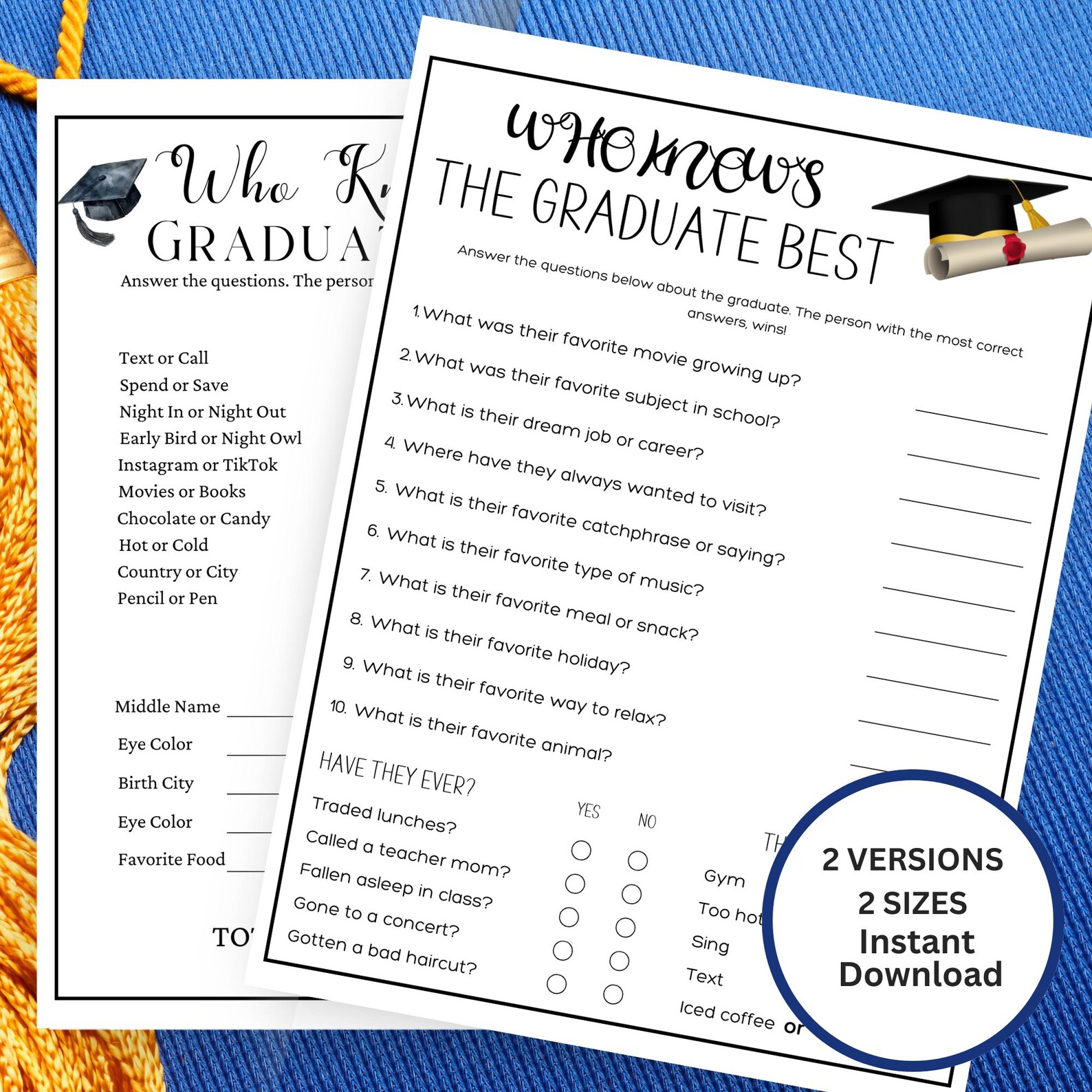 2 Who Knows the Graduate Best Games, How Well Do You Know the Graduate ...