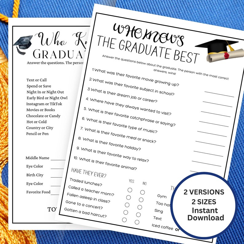 2 Who Knows the Graduate Best Games, How Well Do You Know the Graduate ...