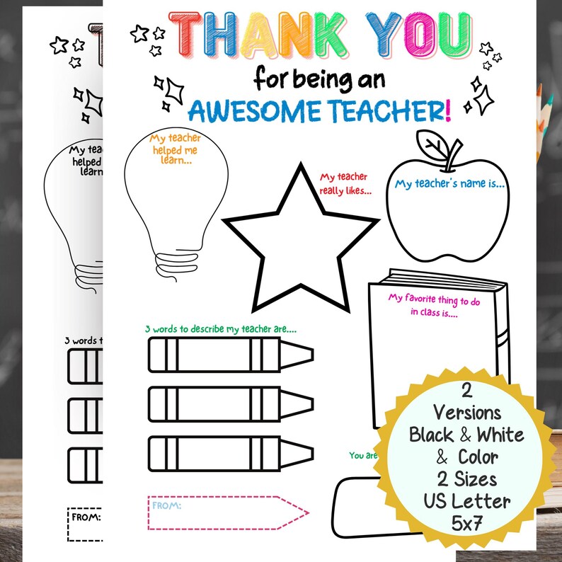 Teacher Appreciation Week Printable, Thank You Teacher Coloring Sheet ...
