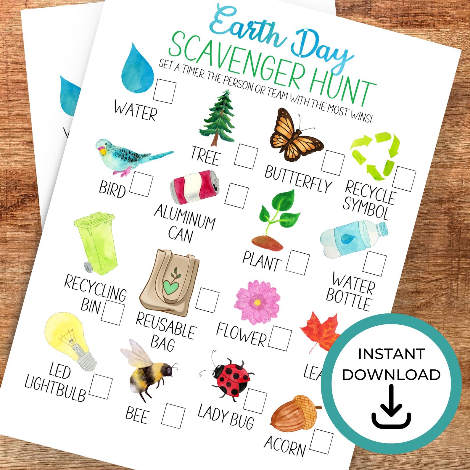 Nature Scavenger Hunt, Earth Day Outdoor Scavenger Hunt Printable ...