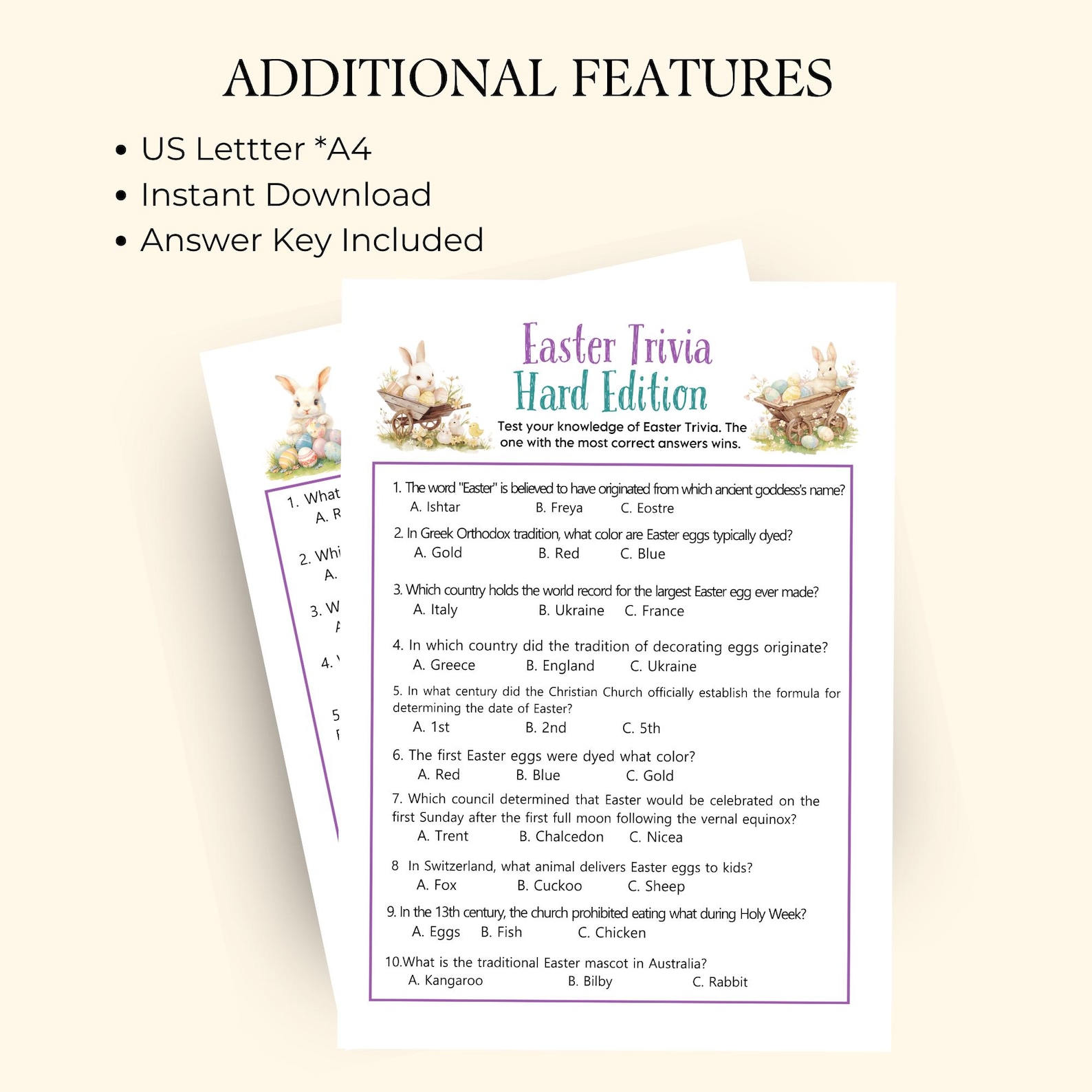 Easter Trivia Questions and Answers Printable, Easy Easter Trivia for ...