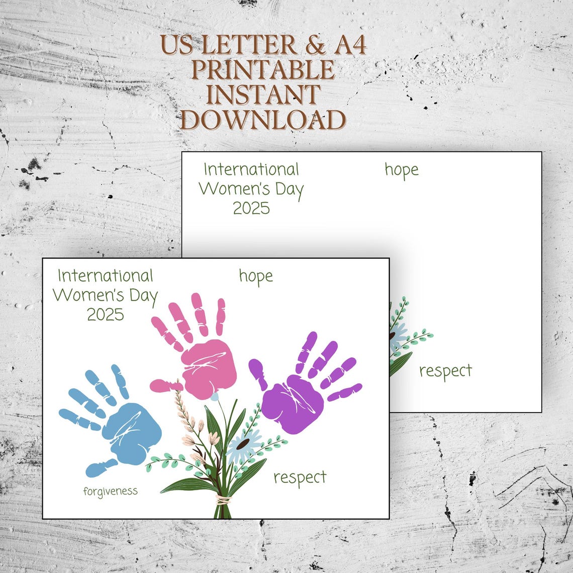 International Women's Day Handprint Art Printable, International Women ...