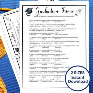 2025 Graduation Trivia Game, Graduation Party Game Printable, High ...