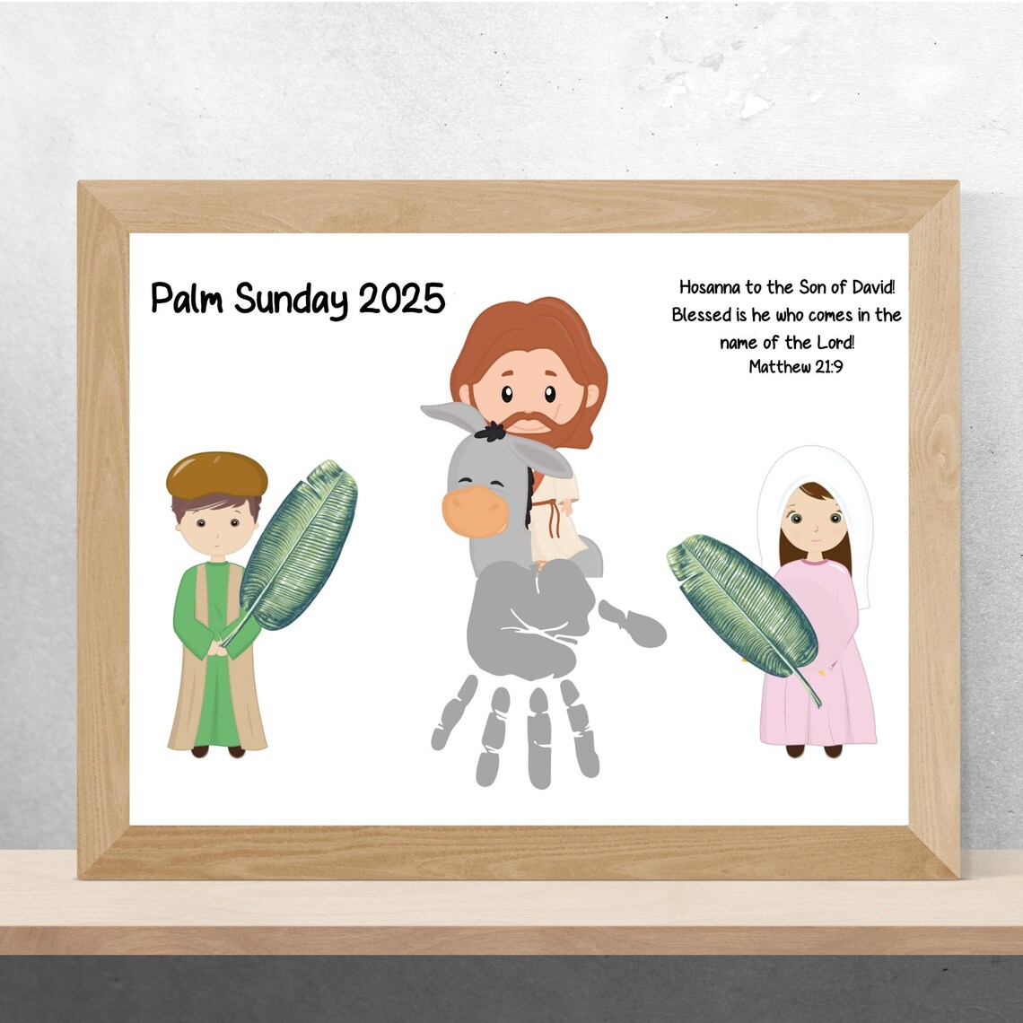 Palm Sunday Handprint Art Craft, Printable Palm Sunday Craft, Easter ...