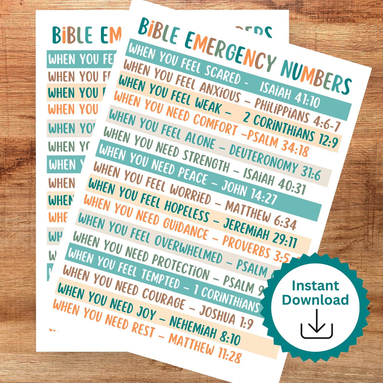 Bible Emergency Numbers Printable, Emergency Bible Numbers, Emergency ...