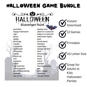 Halloween Game Bundle 12 Fun Printable Games for Adults and Kids ...