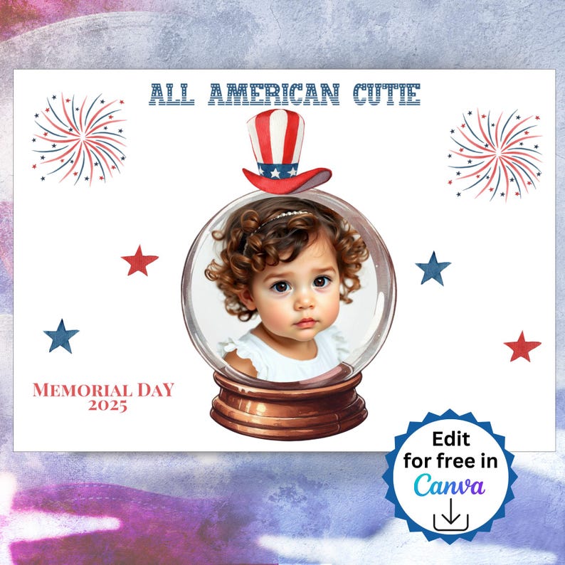 Editable Memorial Day Photo Frame Craft, Memorial Day Picture Frame ...