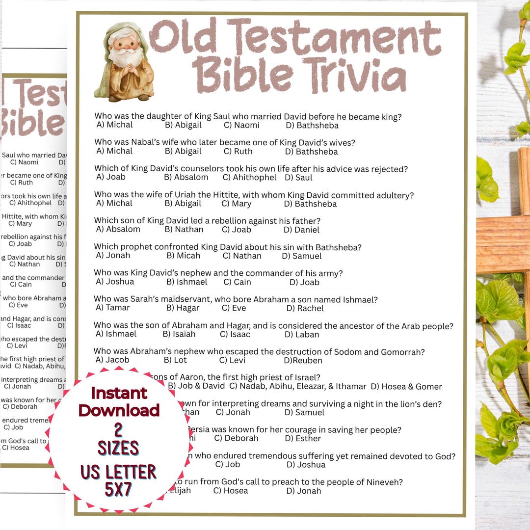 Old Testament Bible Trivia Game, Women's Ministry Games, Sunday School ...