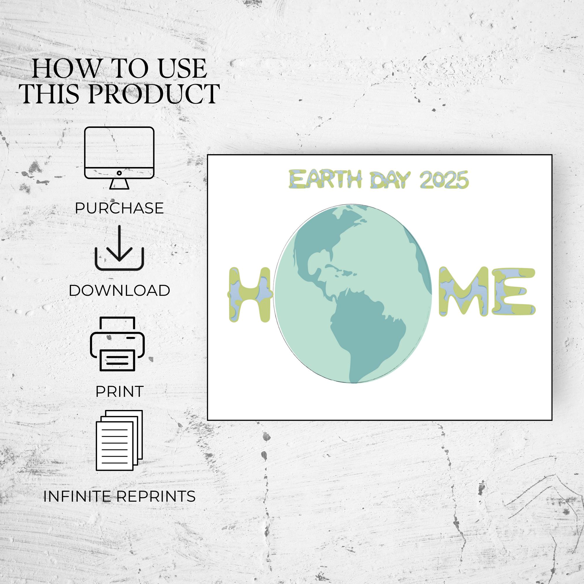 Printable Earth Day 2025 Handprint Art, Earth Day Handprint Craft for ...