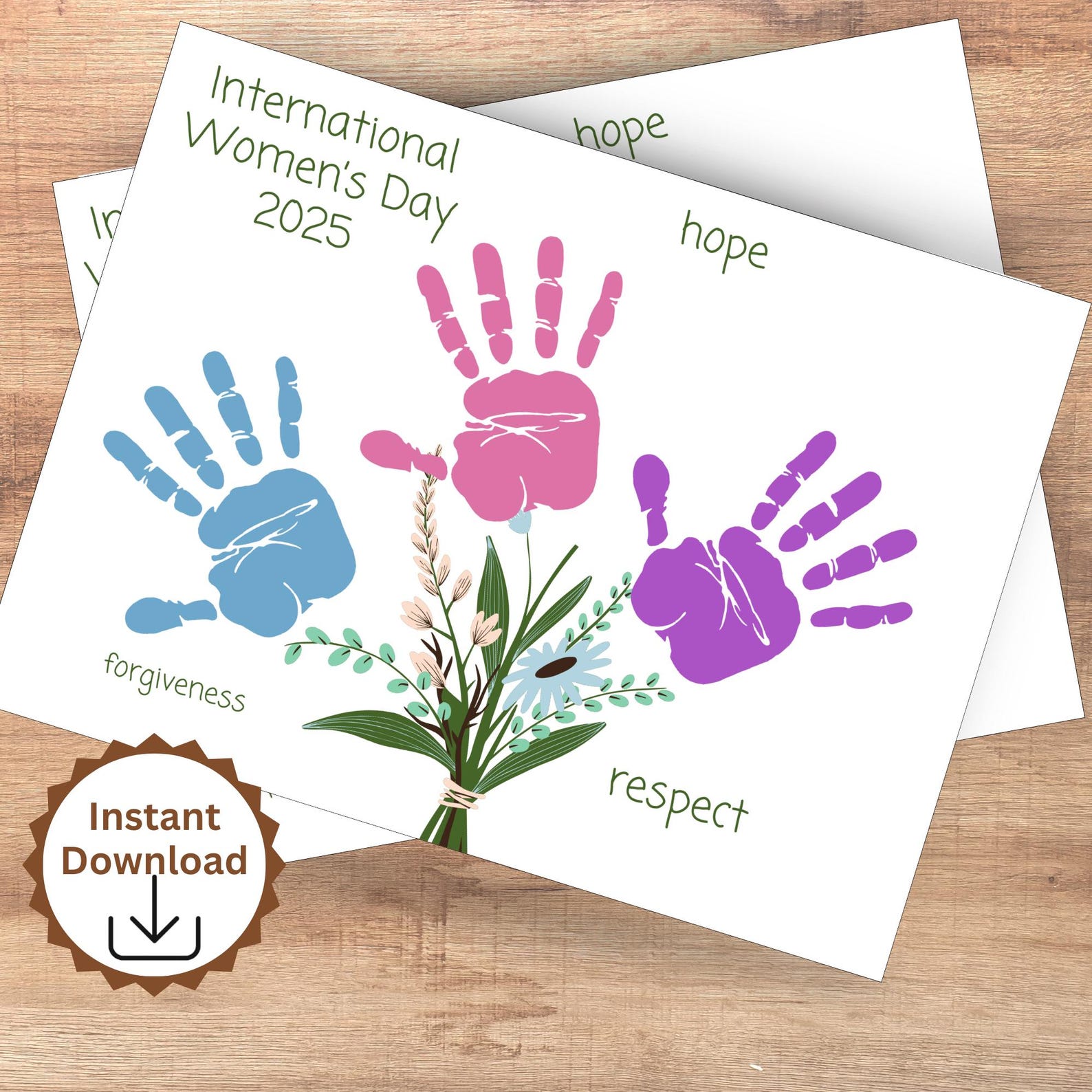 International Women's Day Handprint Art Printable, International Women ...