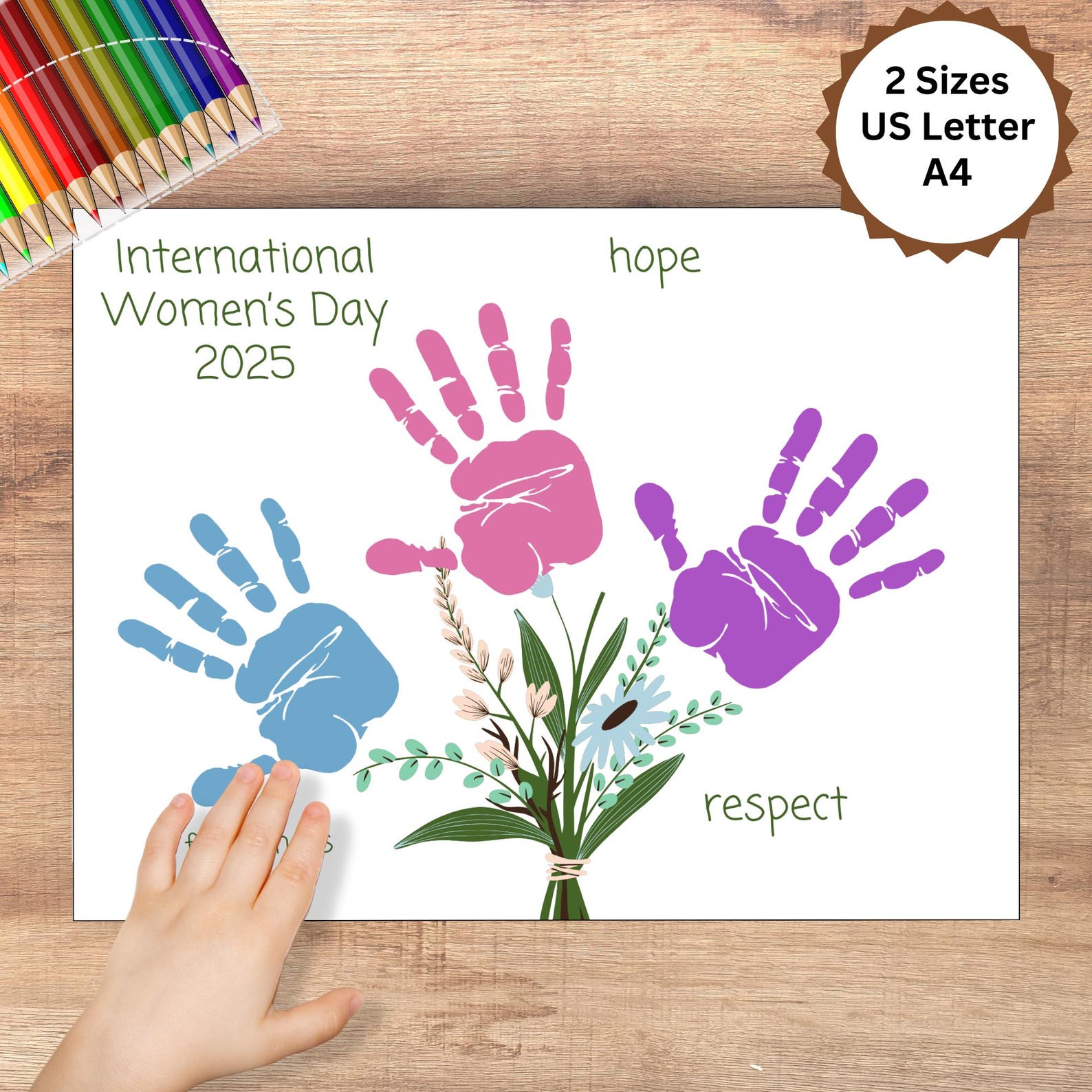 International Women's Day Handprint Art Printable, International Women ...