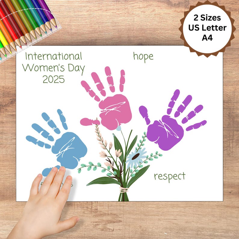 International Women's Day Handprint Art Printable, International Women ...