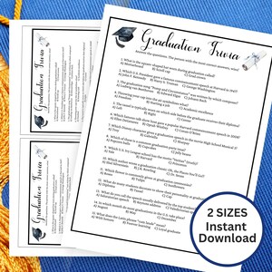 2025 Graduation Trivia Game, Graduation Party Game Printable, High ...