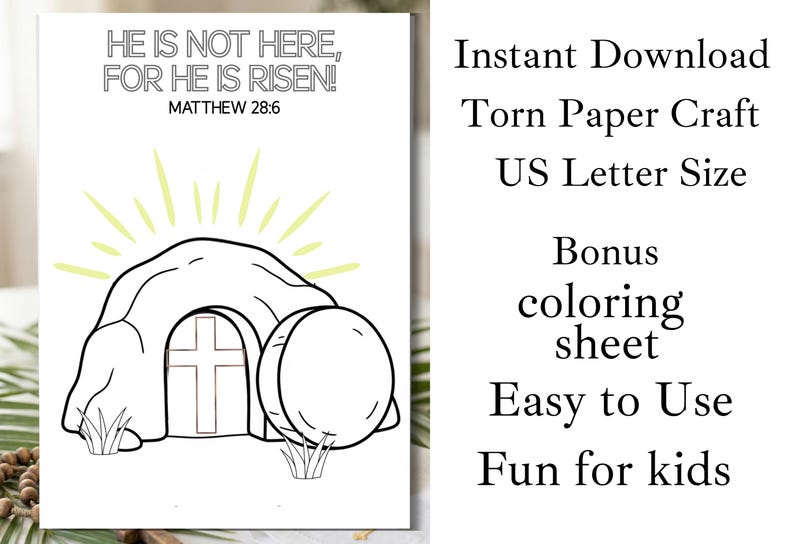 Good Friday Bible Torn Paper Craft Printable, Sunday School Craft ...
