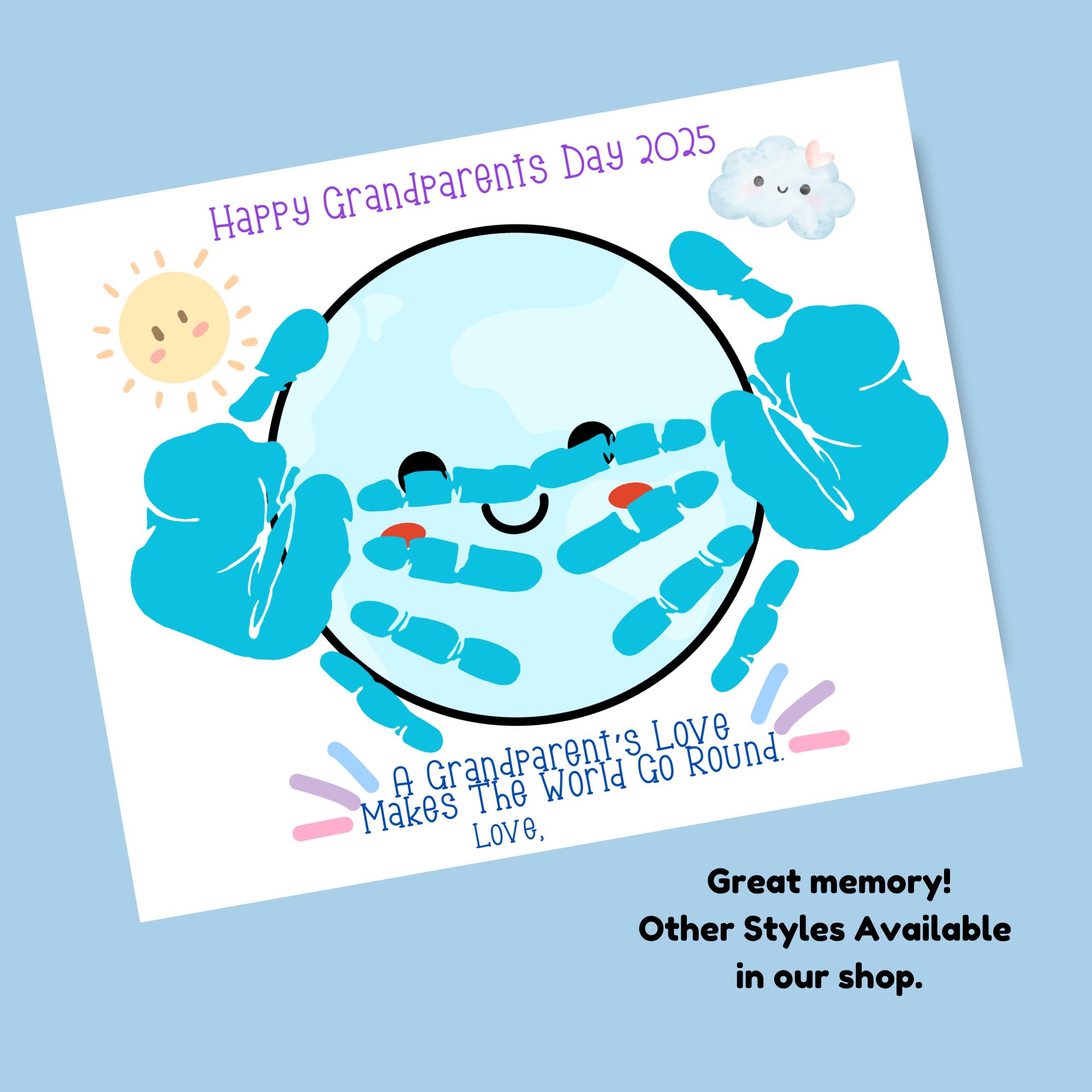 Grandparents Day Handprint Craft Printable, Easy DIY Grandparents Day ...