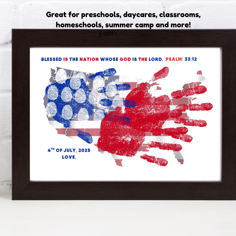 4th of July Bible Handprint Craft Printable, Handprint Art, Fingerprint ...