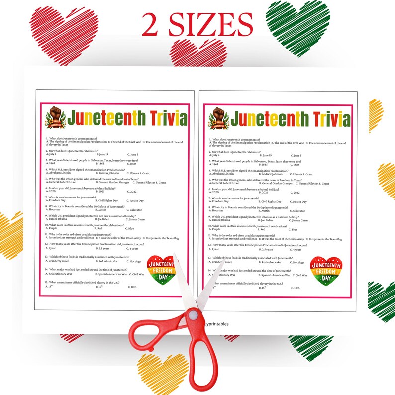 Juneteenth Trivia Game Printable, Black History Trivia Game, Juneteenth ...