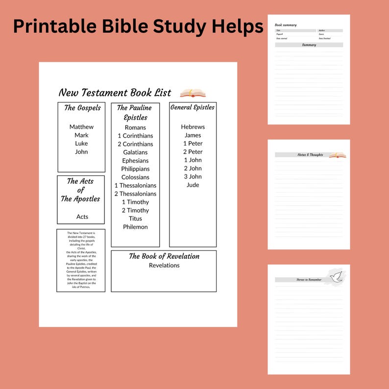 New Testament Bible Reading and Tracker Printable Bundle Printable ...