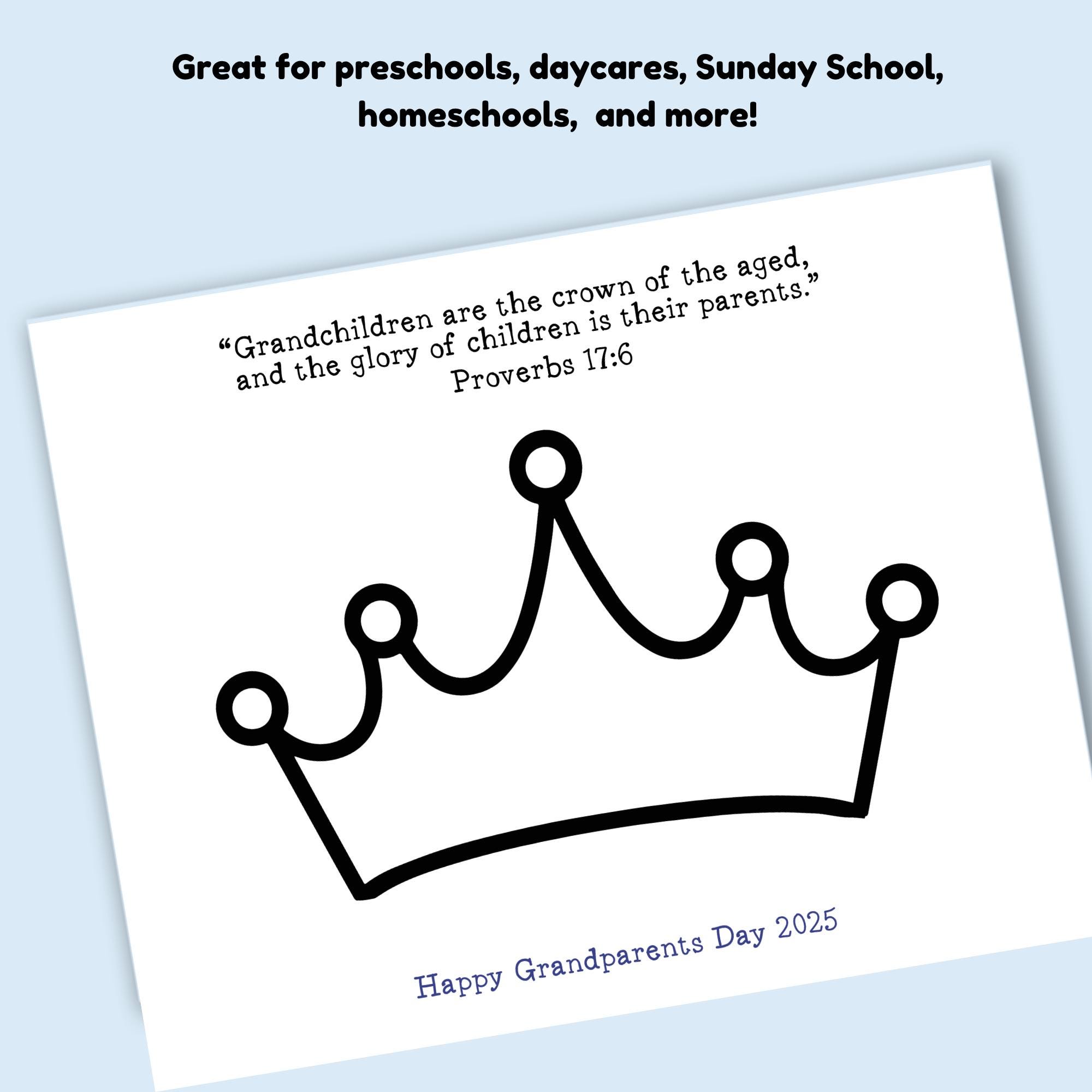 Grandparent's Day Bible Craft Printable, Easy Bible Craft, Sunday ...