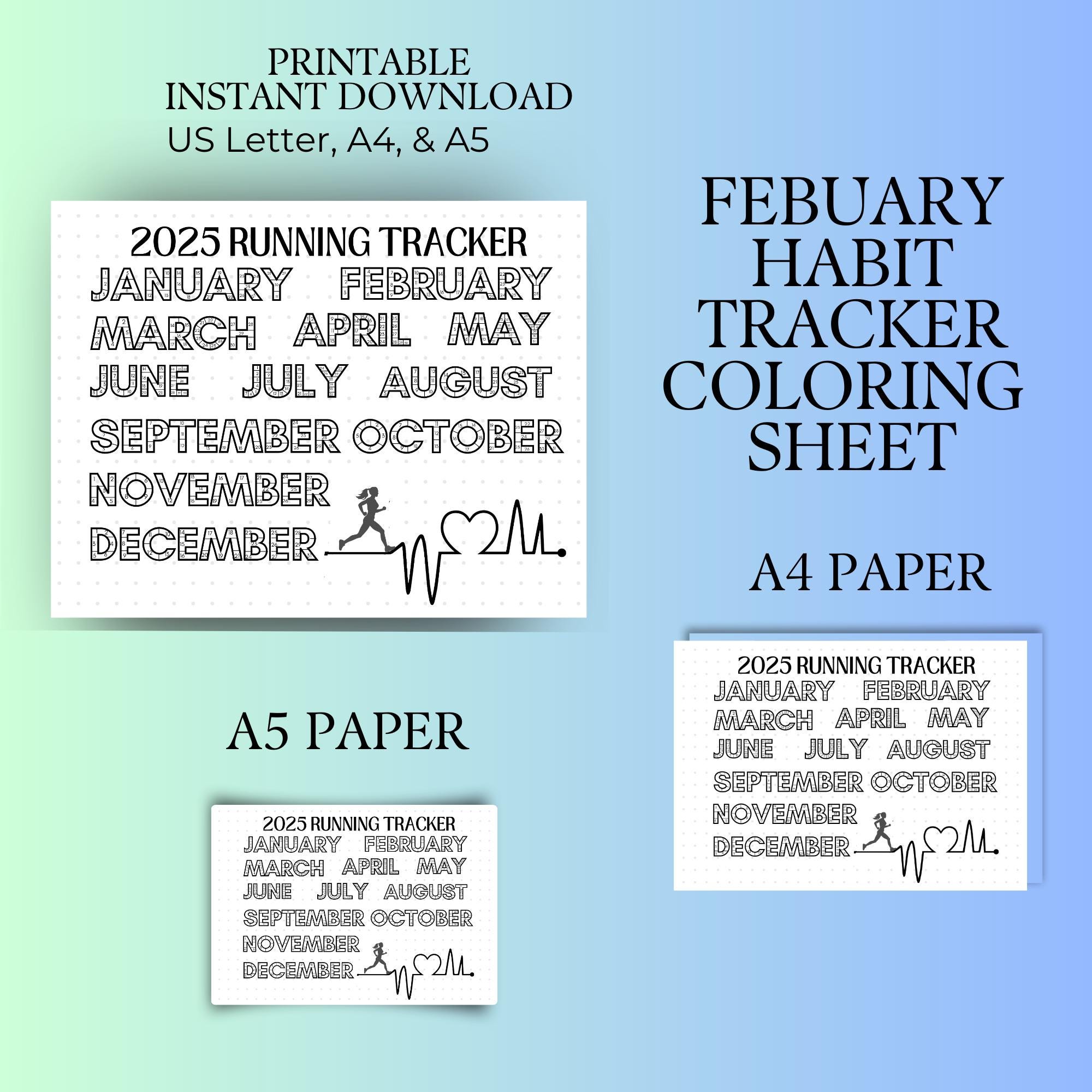 Yearly Running Tracker Printable PDF, Jogging Tracker, Running Log ...