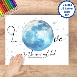 Father's Day Handprint Art: Love You to the Moon Keepsake (PDF) - Etsy