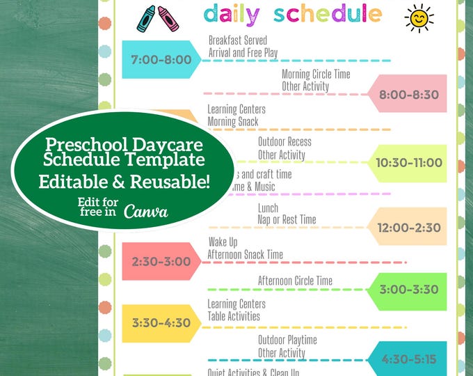 Editable Daycare Visual Schedule | Preschool Daily Routine Cards ...