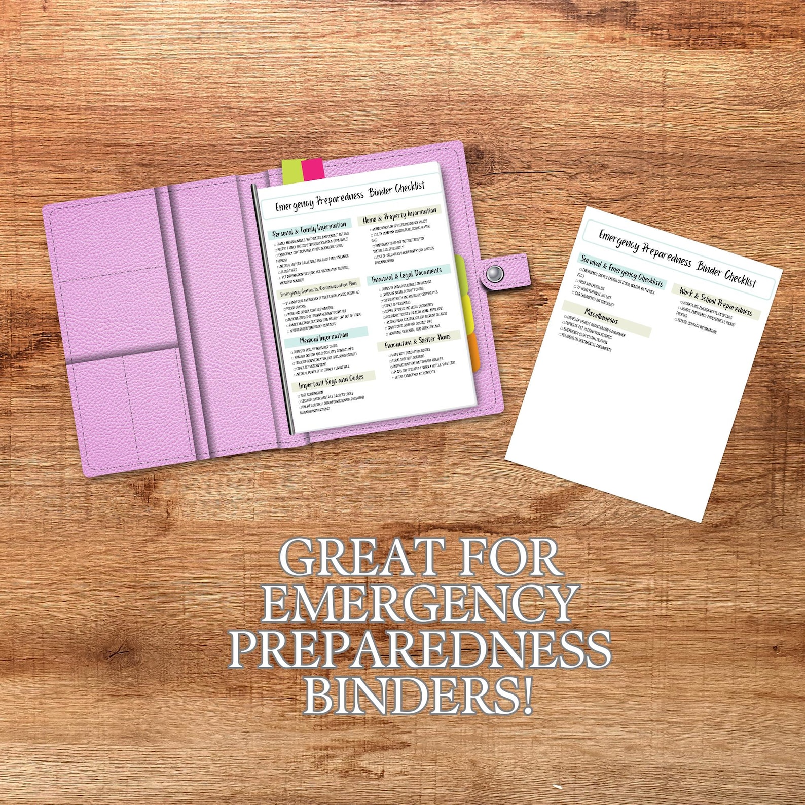 Emergency Preparedness Binder Checklist Printable, Disaster ...