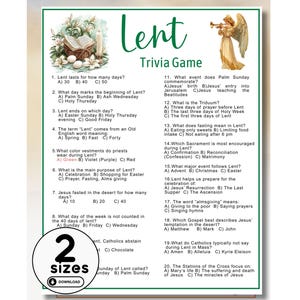 Lent Trivia Game Printable, Fun Lenten Activity for Family, Church ...