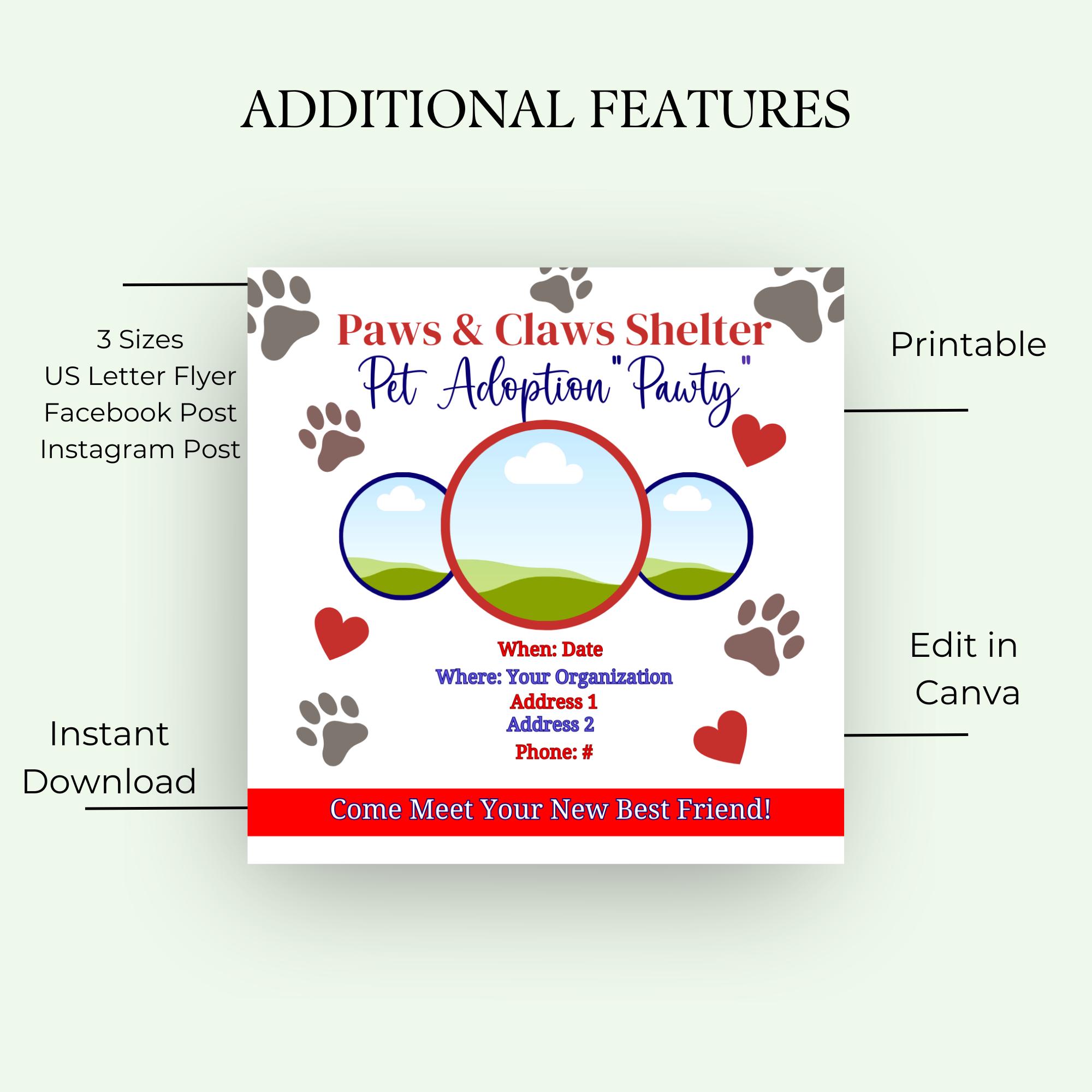 Editable Pet Adoption Event Flyer Template, Adopt a Pet Event Flyer ...