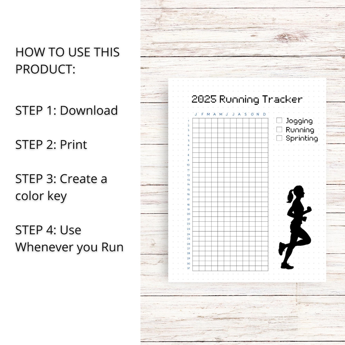 Running Tracker Printable PDF, Jogging Tracker, Running Log Template ...