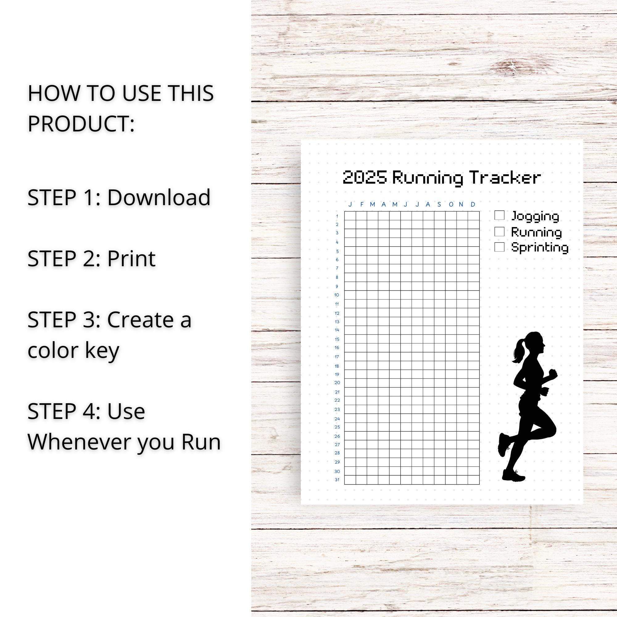 Running Tracker Printable PDF, Jogging Tracker, Running Log Template ...