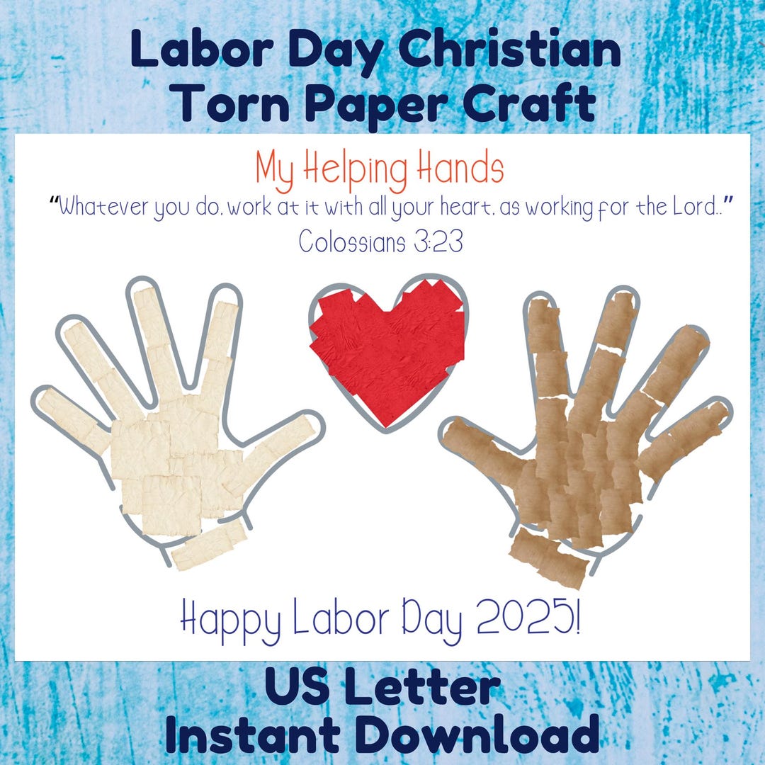 Labor Day Bible Craft Printable, Sunday School Bible Lesson Activity ...