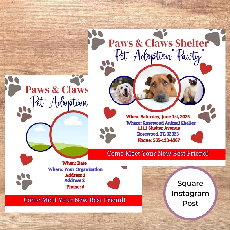 Editable Pet Adoption Event Flyer Template, Adopt a Pet Event Flyer ...
