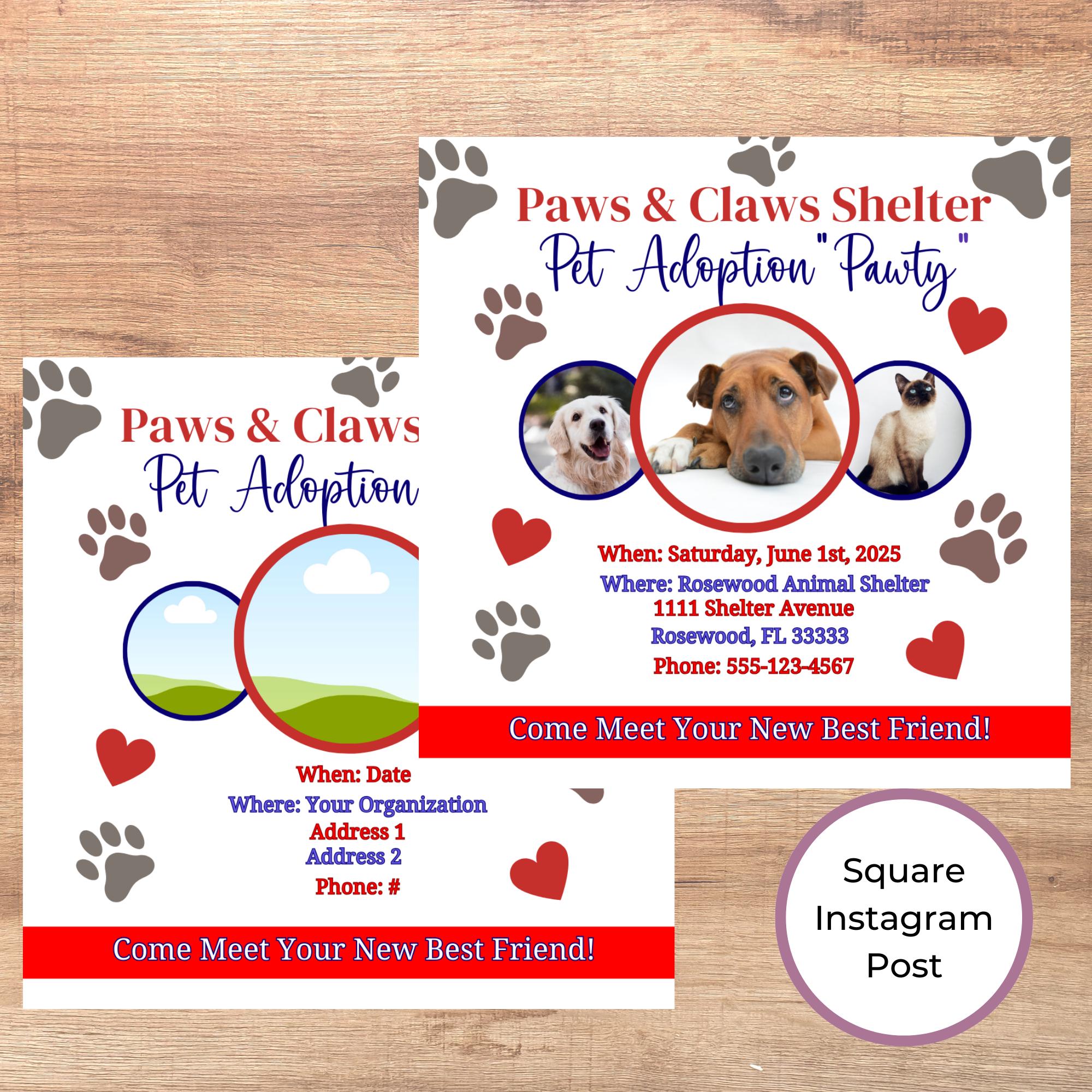 Editable Pet Adoption Event Flyer Template, Adopt a Pet Event Flyer ...