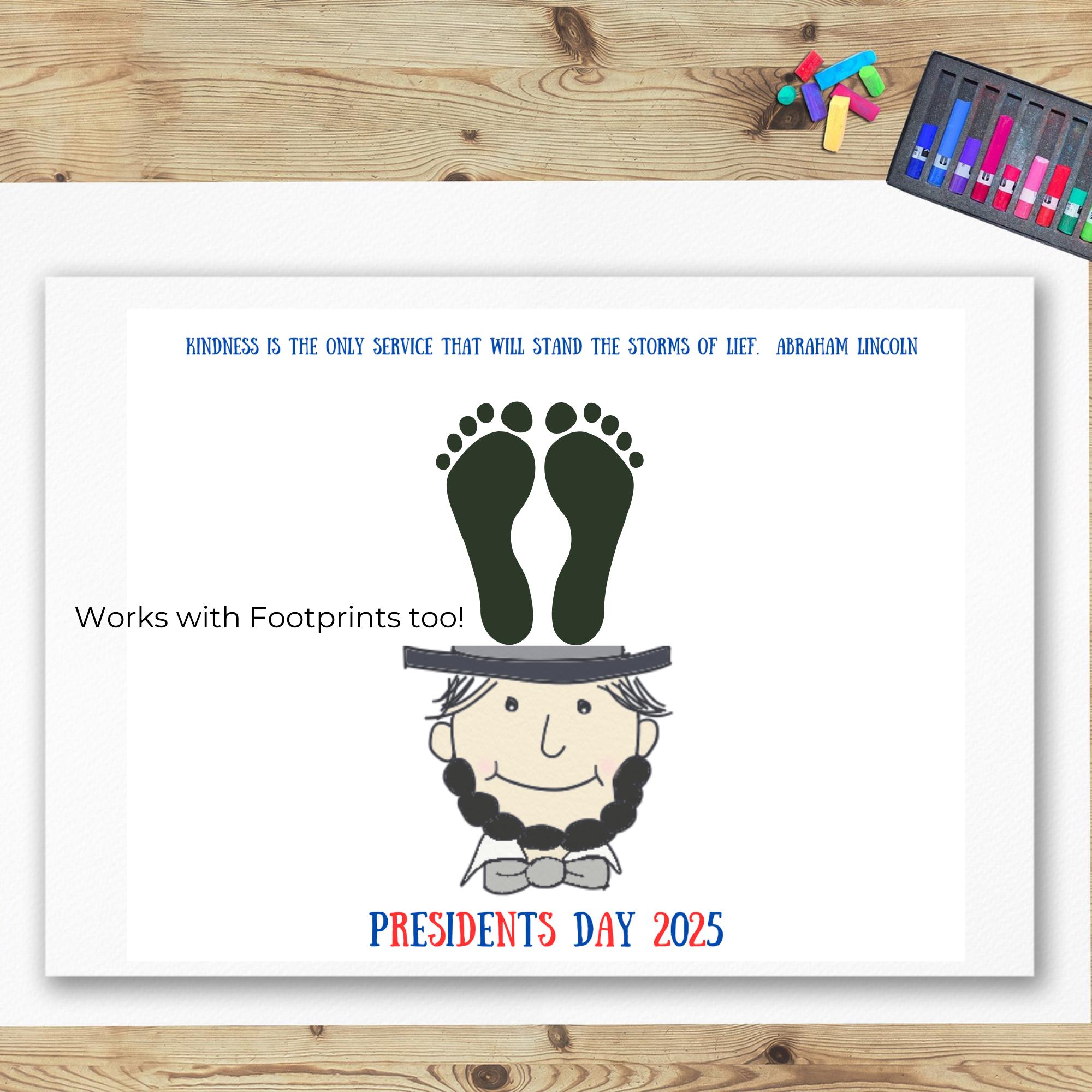 President's Day Handprint Art Printable, President's Day Activities for ...