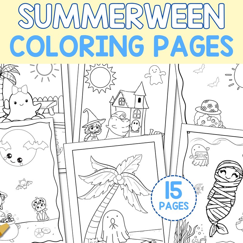 Summerween Coloring Pages - Etsy