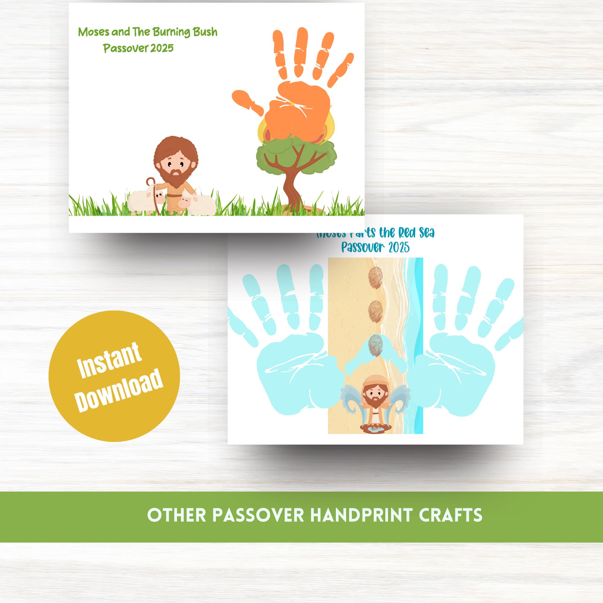 Passover Handprint Craft Printable, the Ten Plagues Passover Lesson ...