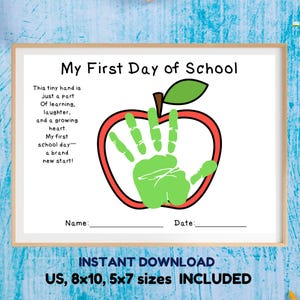 Back to School Handprint Craft, First Day of School Handprint Art ...