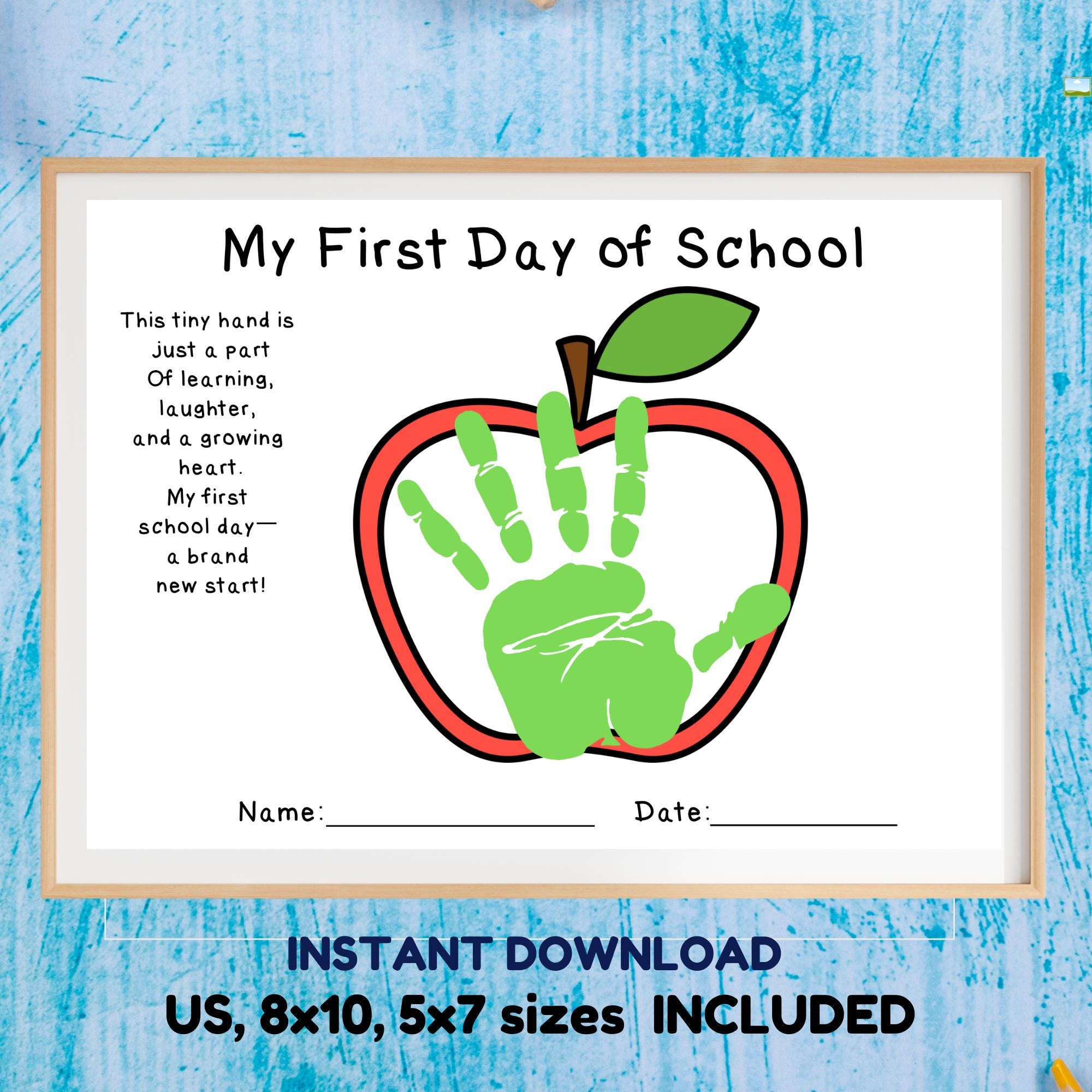 Back to School Handprint Craft, First Day of School Handprint Art ...