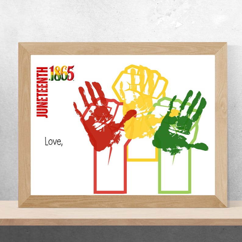 Juneteenth Handprint Craft + Bonus Coloring Sheet, Juneteenth Handprint ...