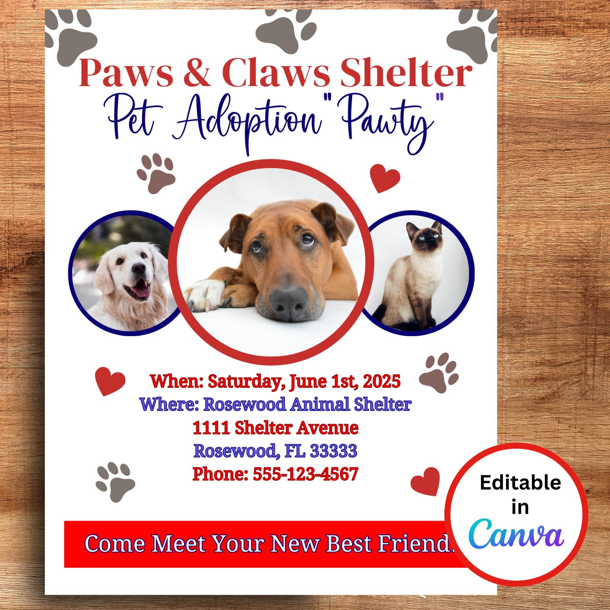 Editable Pet Adoption Event Flyer Template, Adopt a Pet Event Flyer ...