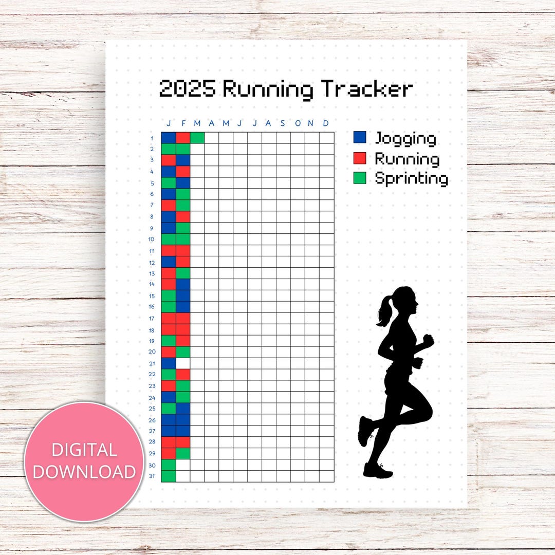 Running Tracker Printable PDF, Jogging Tracker, Running Log Template ...