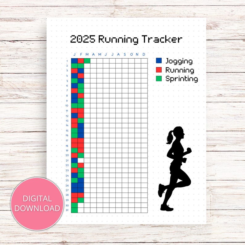 Running Tracker Printable PDF, Jogging Tracker, Running Log Template ...