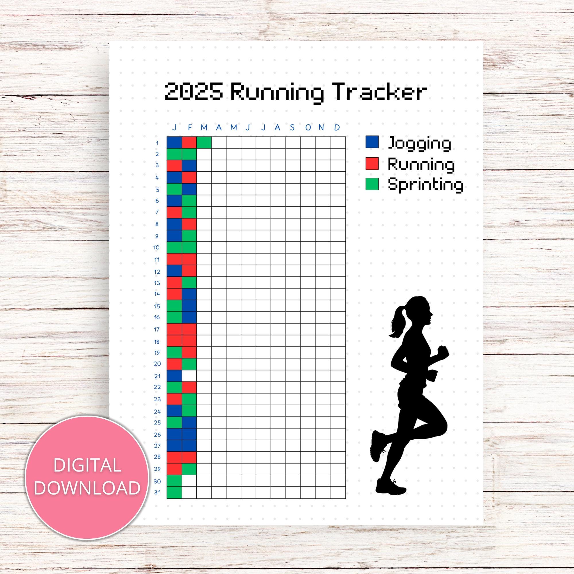 Running Tracker Printable PDF, Jogging Tracker, Running Log Template ...