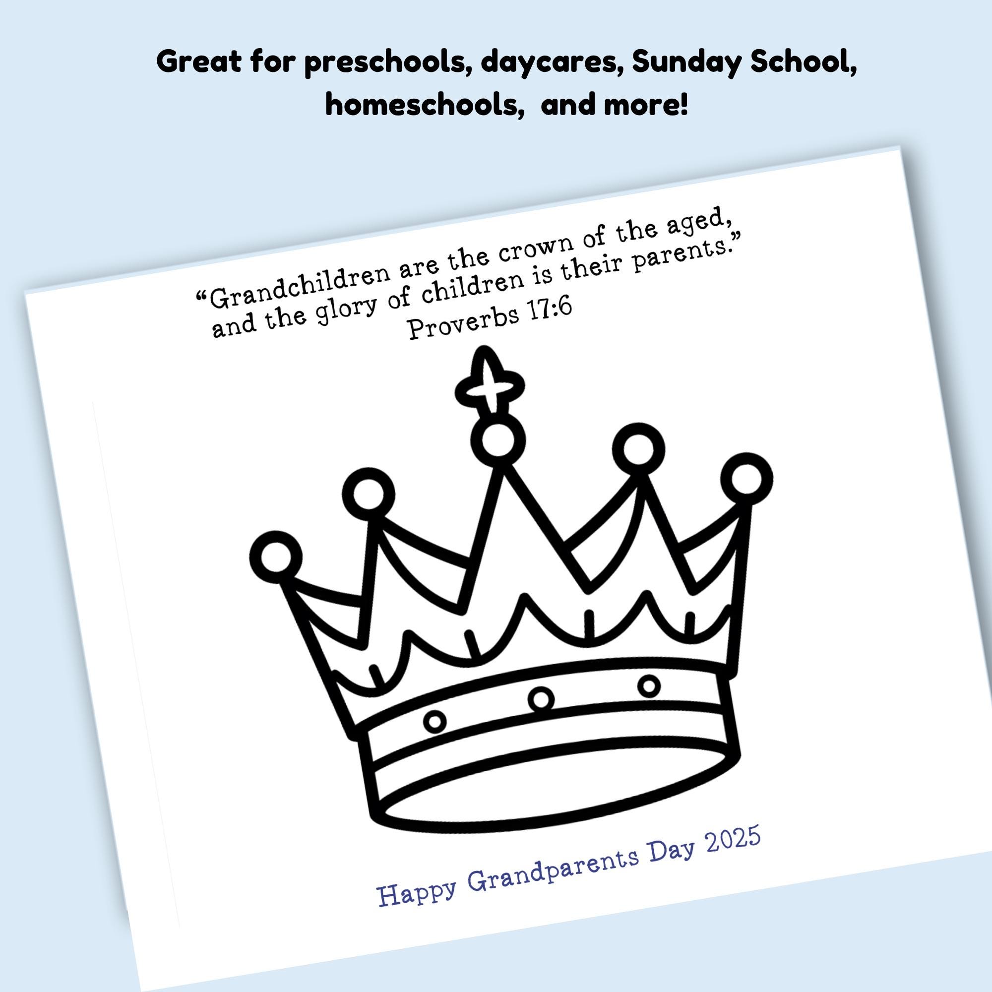 Grandparent's Day Bible Craft Printable, Easy Bible Craft, Sunday ...