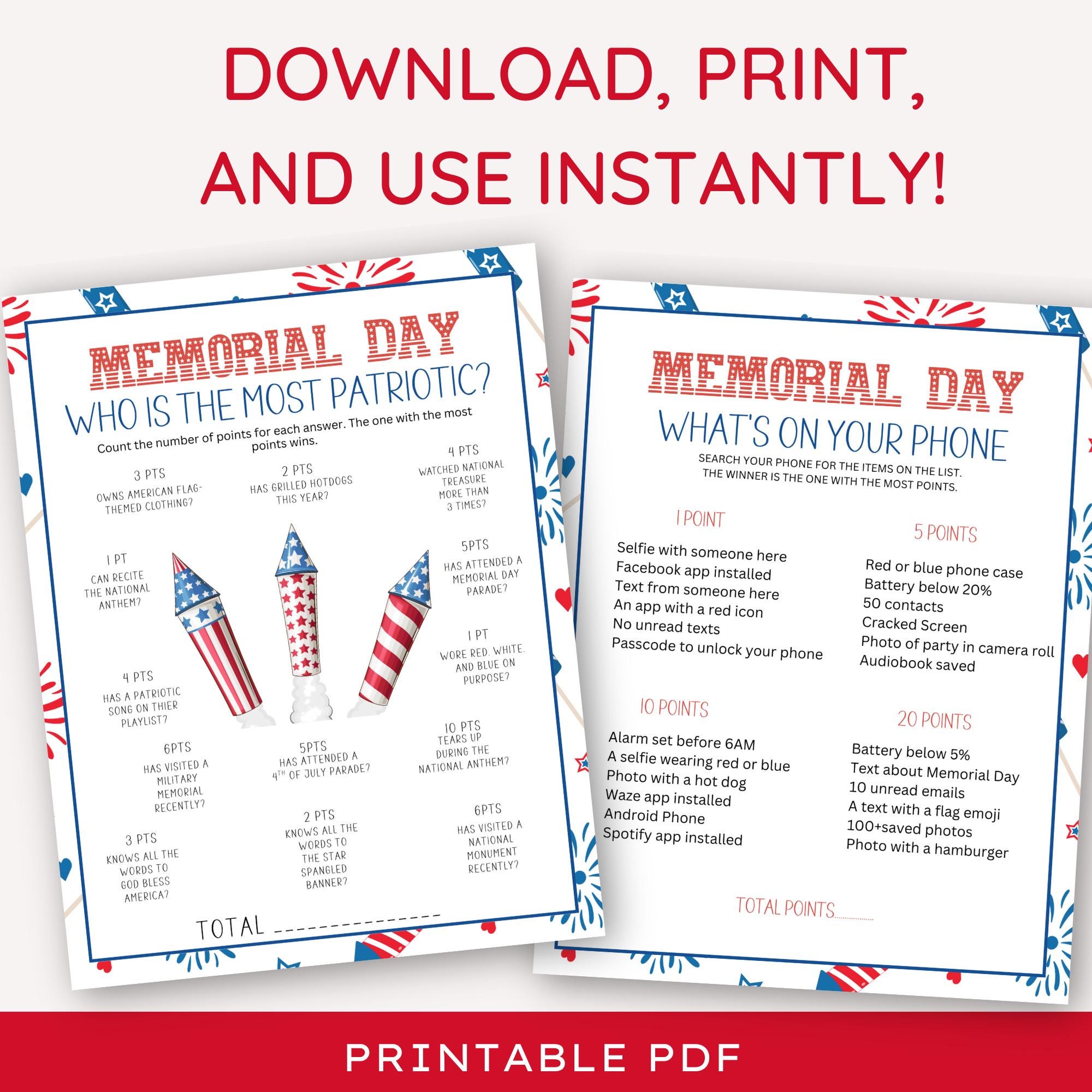 Memorial Day Game Bundle, Mega Memorial Day Games for the Office ...
