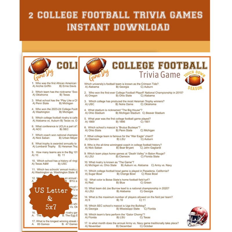 Football Games for X - Etsy